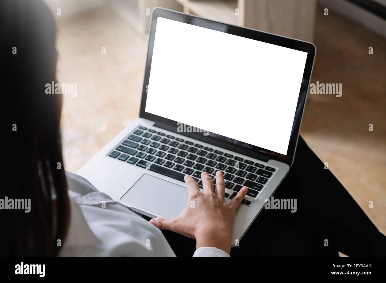 Person at home looking computer screen hi-res stock photography and ...