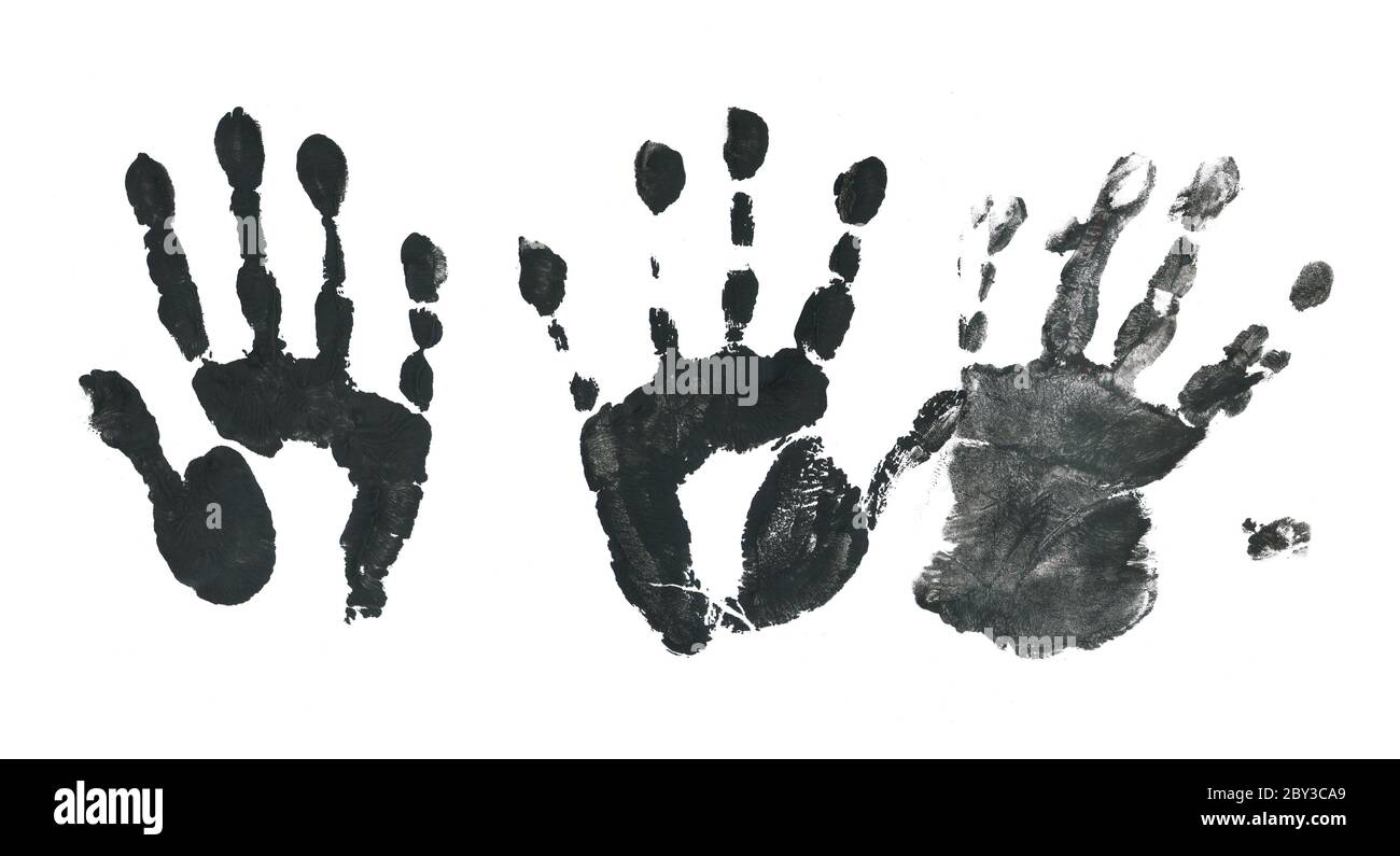 Spooky hands print over white Stock Photo - Alamy
