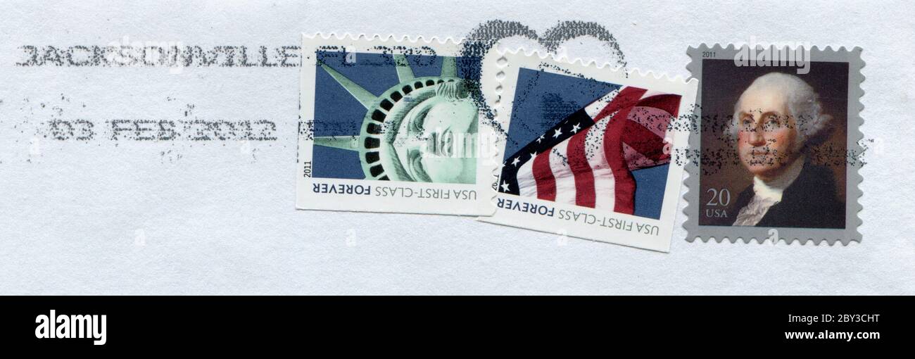 Stamp statue of liberty letter hi-res stock photography and images - Alamy