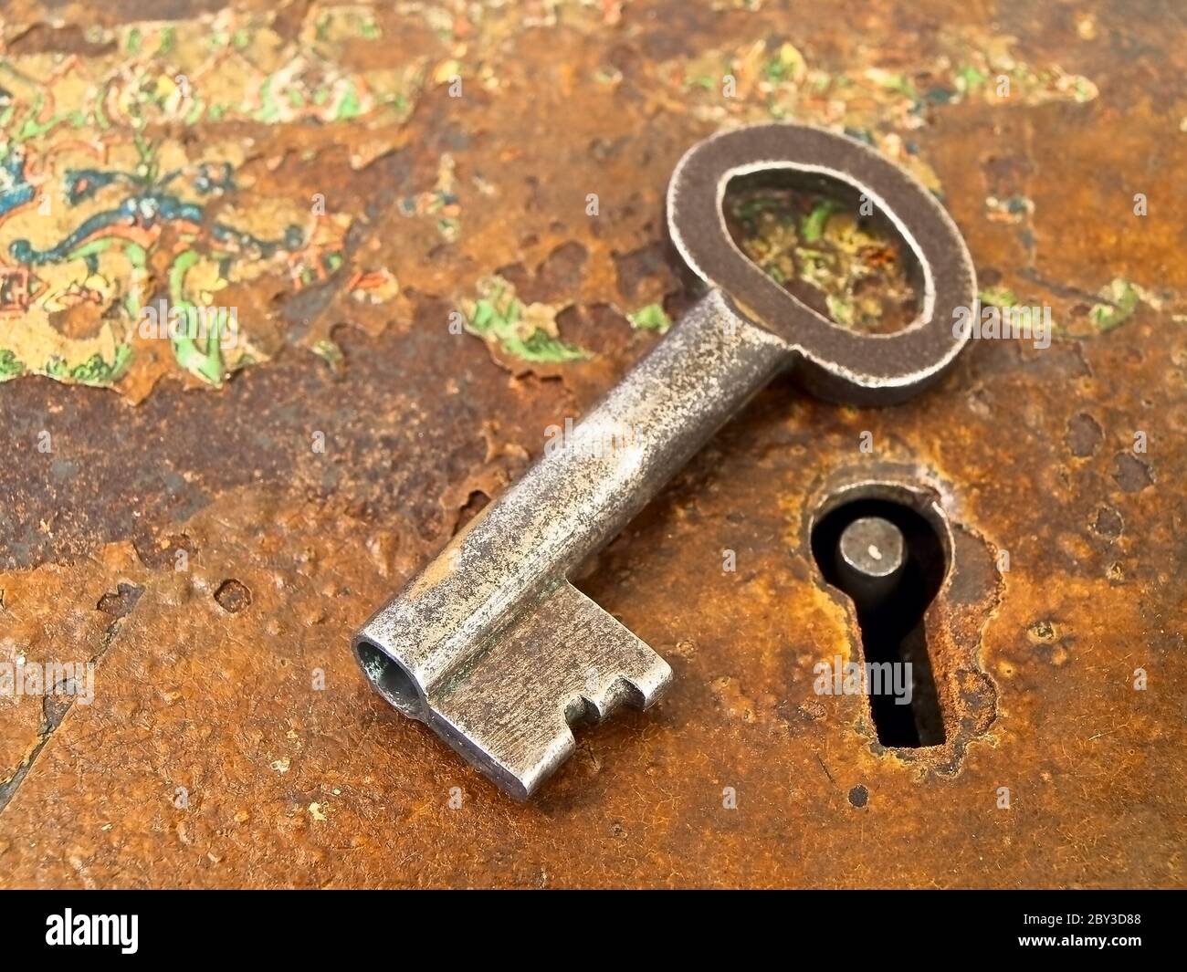 rusty background with key Stock Photo - Alamy