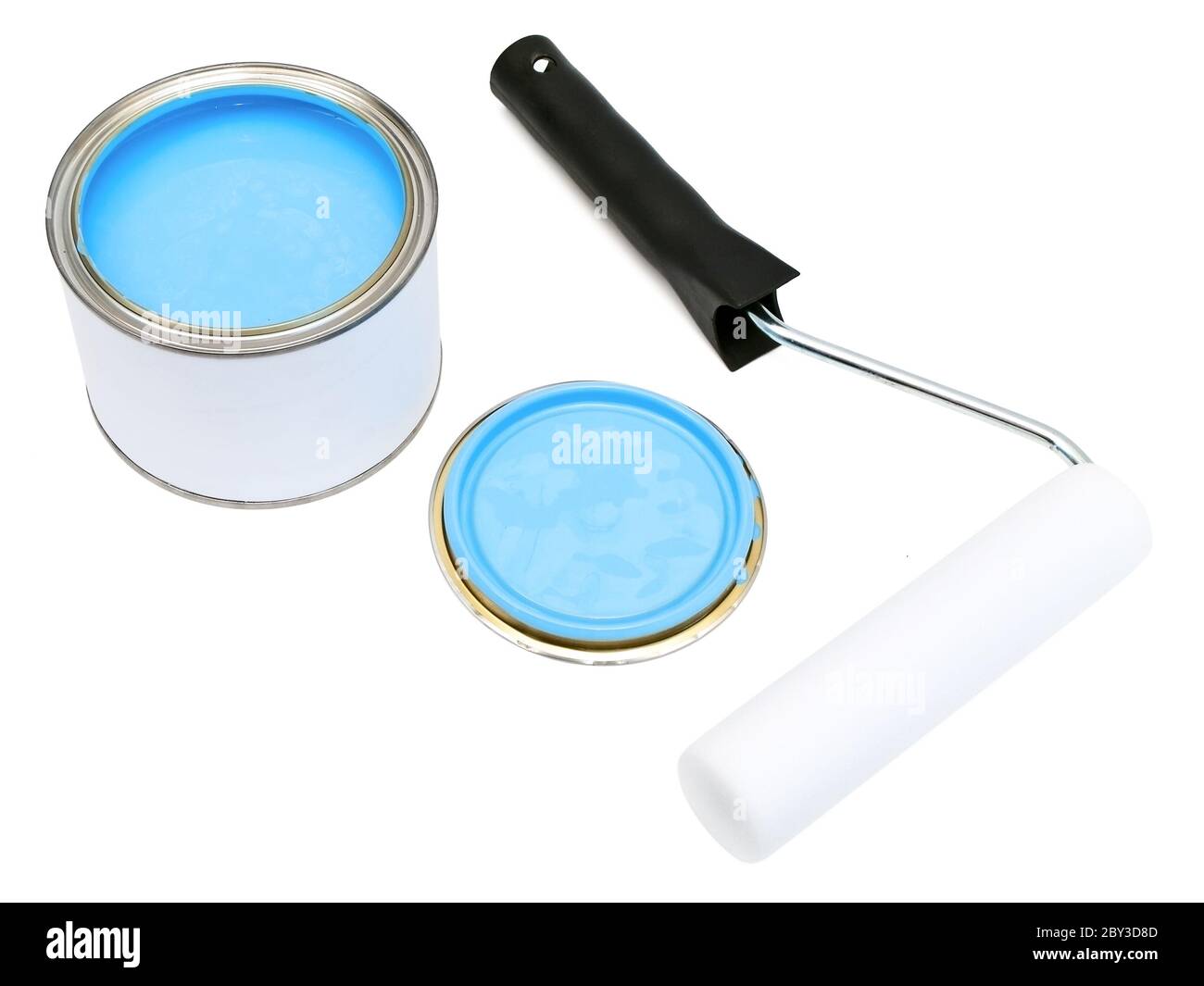 parlon roller near blue color can Stock Photo - Alamy