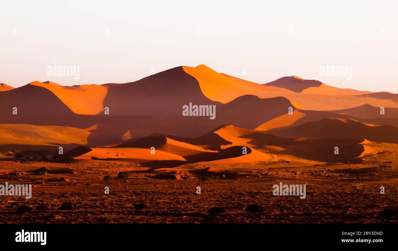 Red dunes of Namib Desert near Sossusvlei, aka Sossus Vlei, Namib ...