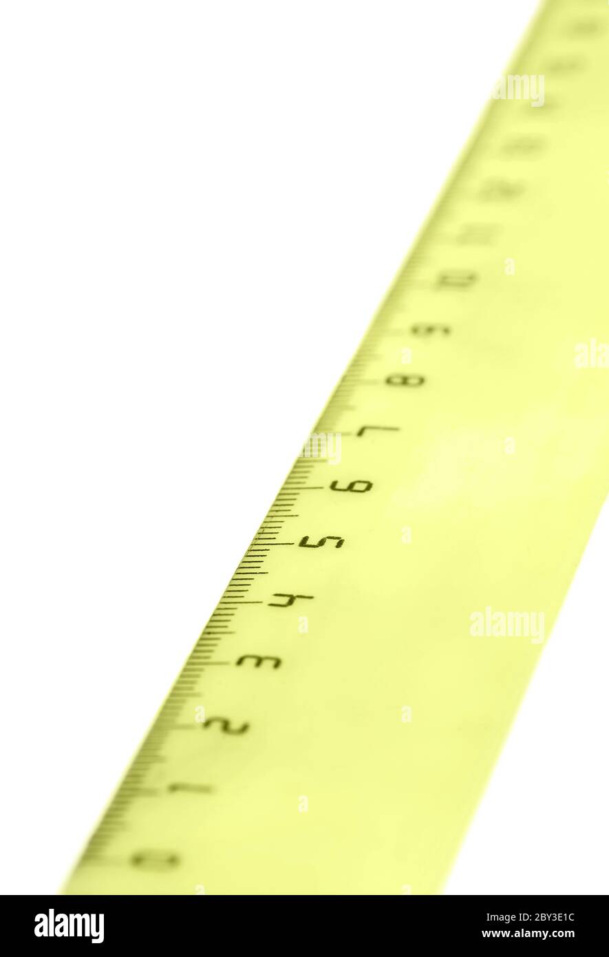 Clse up yellow ruler Stock Photo - Alamy