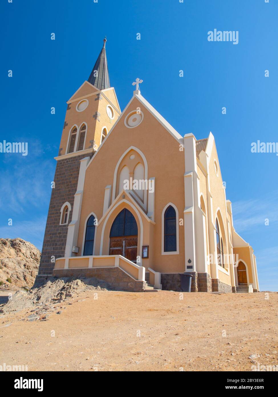 German colonial church in namibian Luderitz, Namibia Stock Photo - Alamy