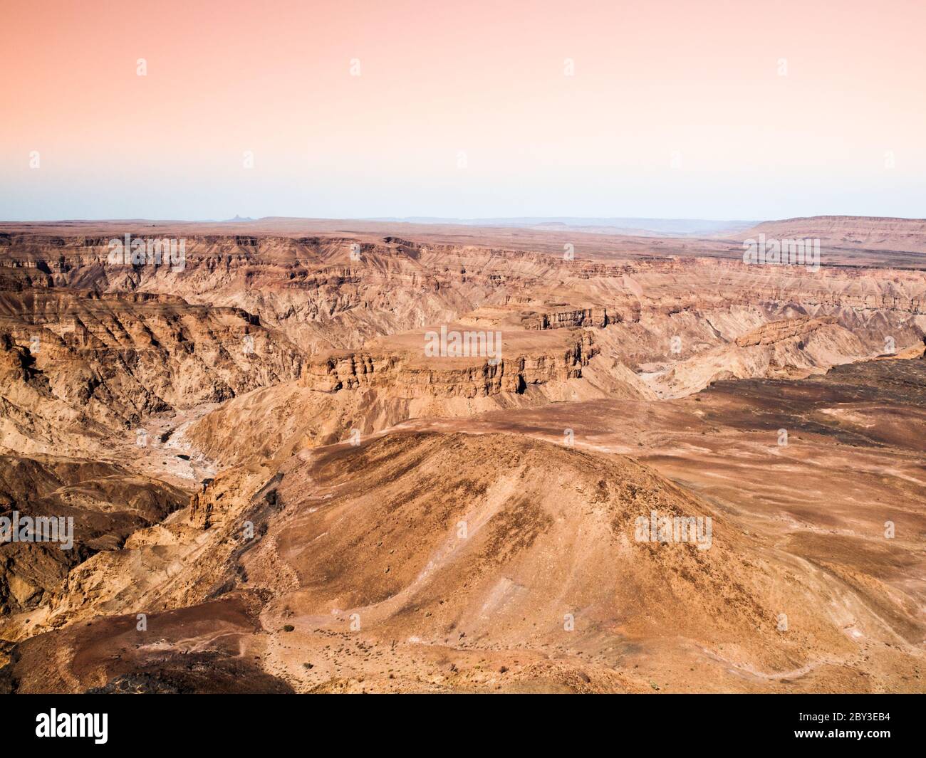 Dry and rocky Fish River Canyon in southern Namibia. The largest canyon ...