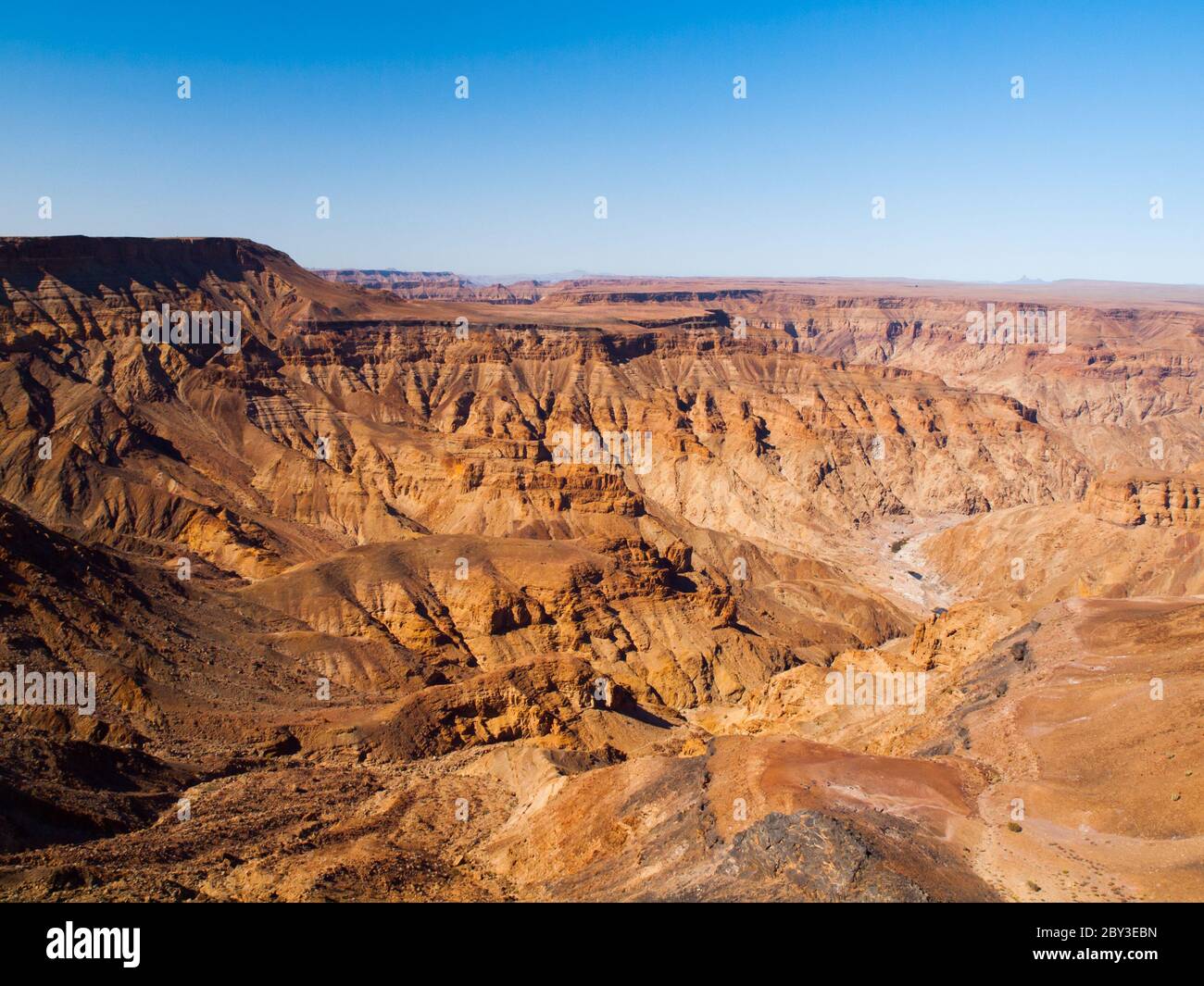 Dry and rocky Fish River Canyon in southern Namibia. The largest canyon ...