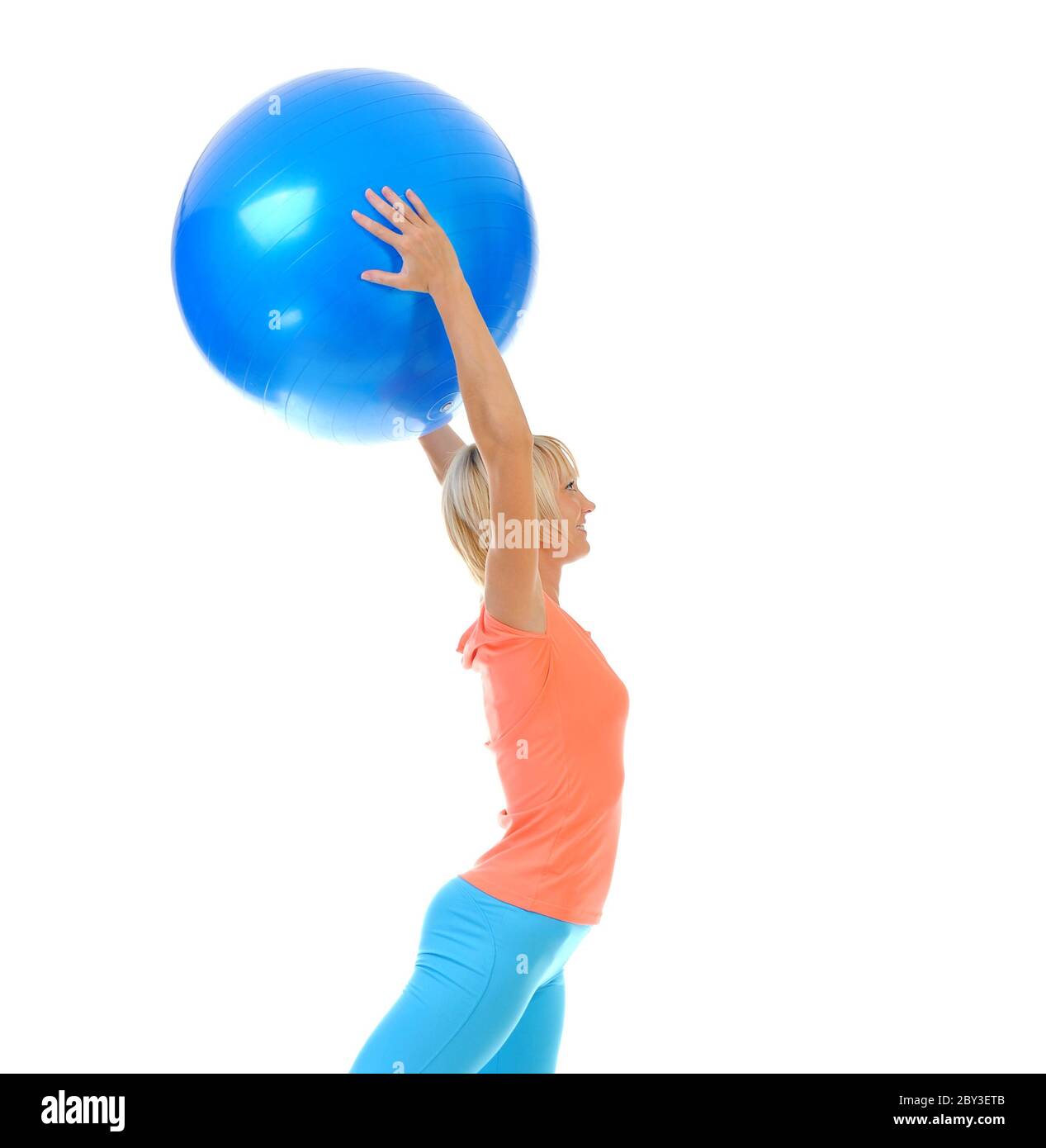 Young woman with blue ball Stock Photo - Alamy