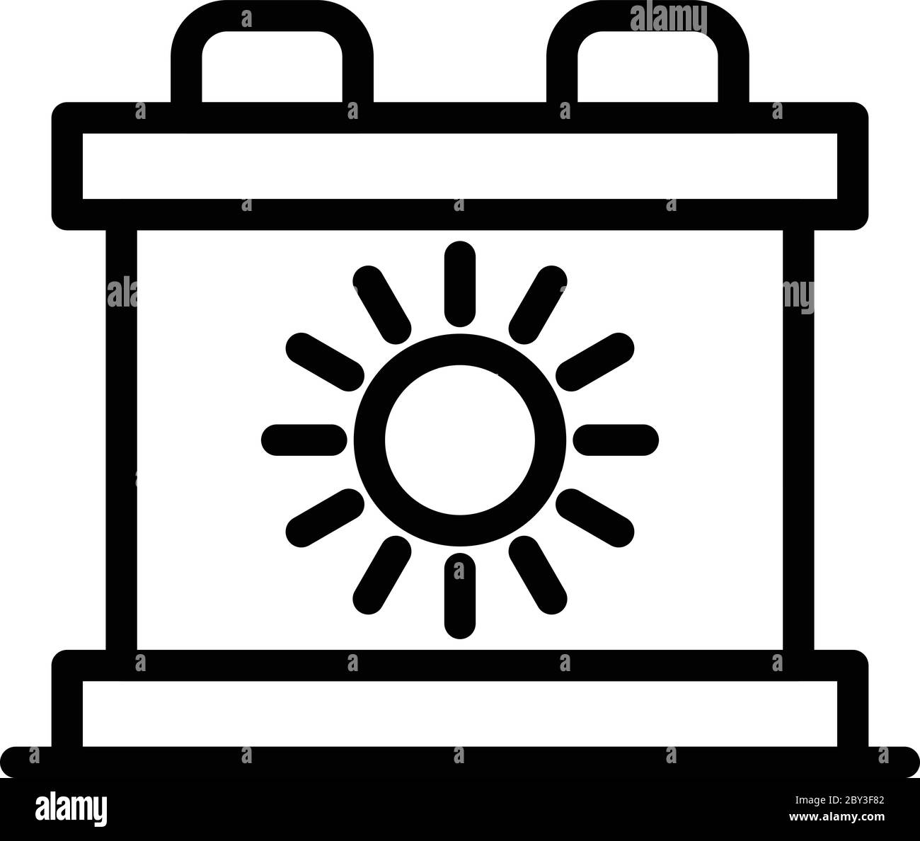 Solar battery icon, outline style Stock Vector Image & Art - Alamy