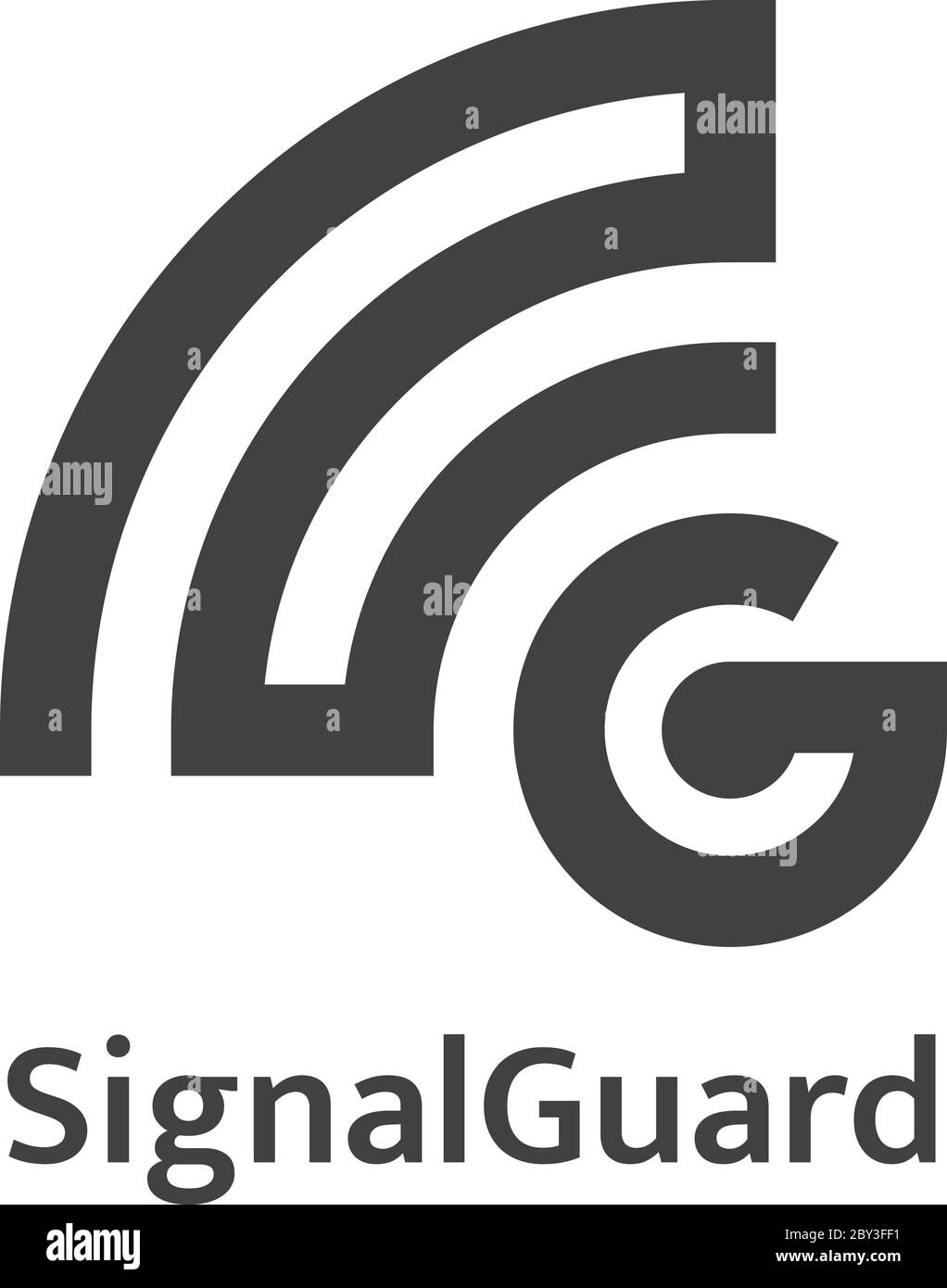 initial letter G logo. signal wave wifi wireless audio concept Stock ...
