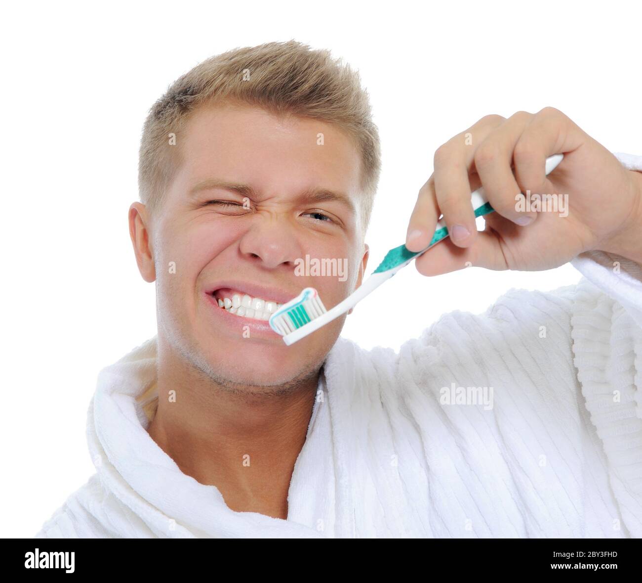 Man brushing his teeth Stock Photo - Alamy