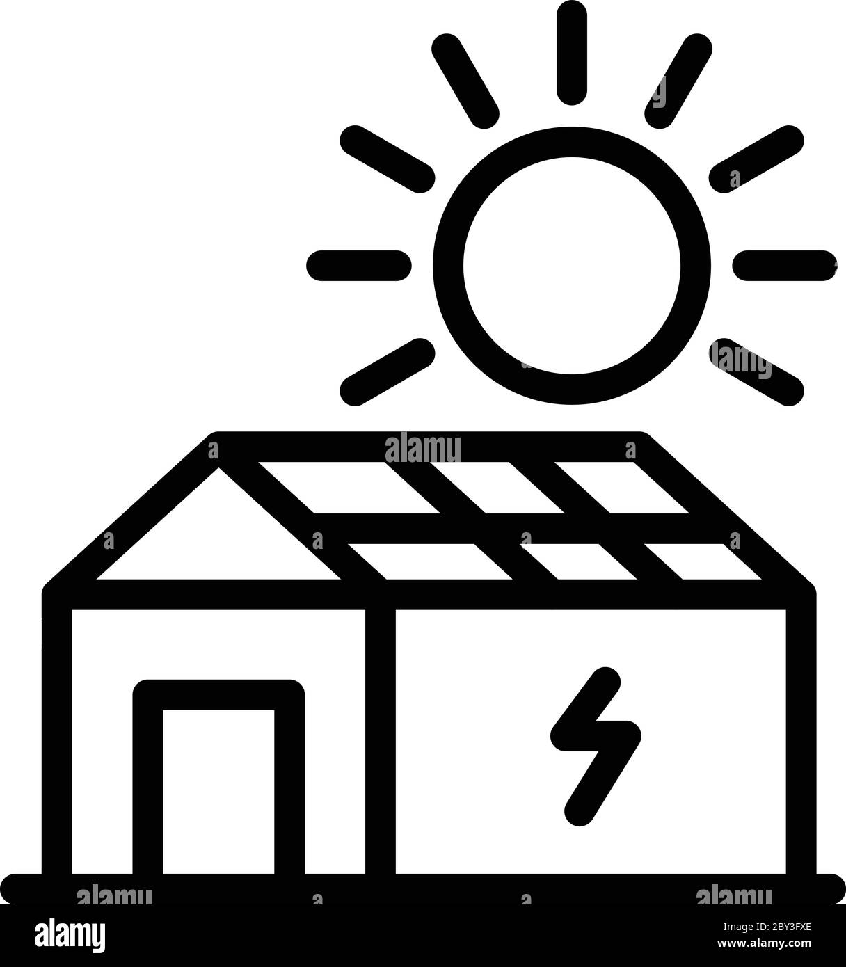 House with solar panel icon, outline style Stock Vector Image & Art - Alamy