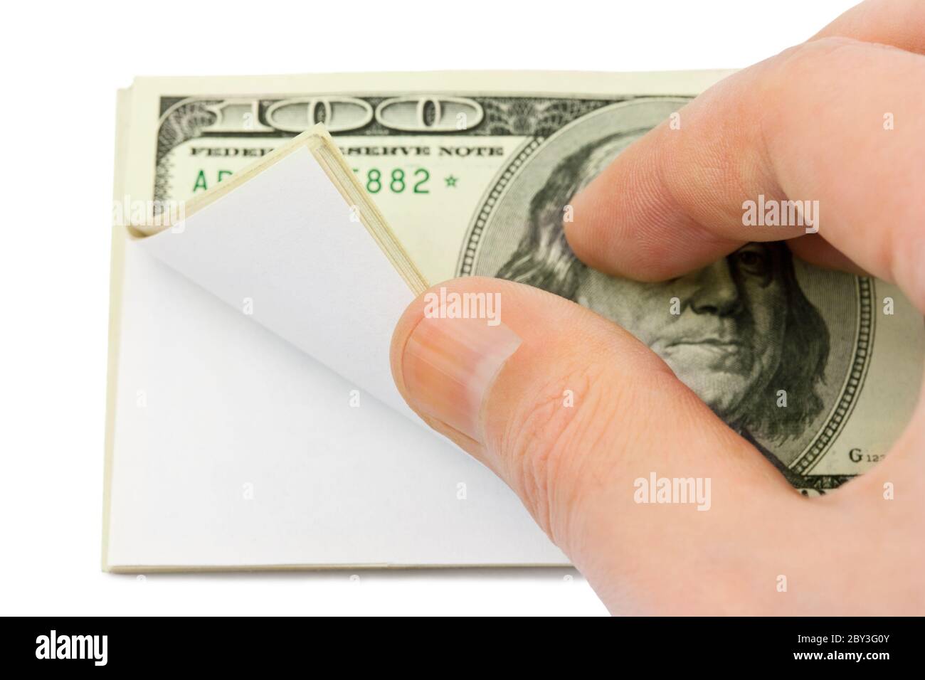 Hand and wad of paper Stock Photo - Alamy