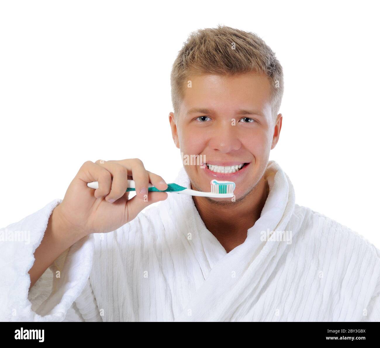 Man brushing his teeth Stock Photo - Alamy