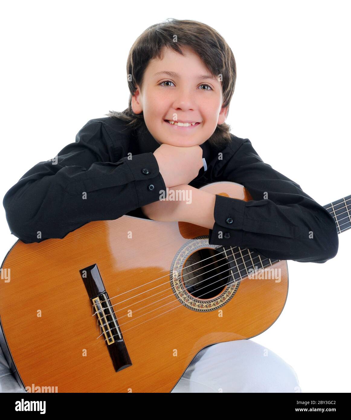 Little boy musician playing guitar Stock Photo - Alamy