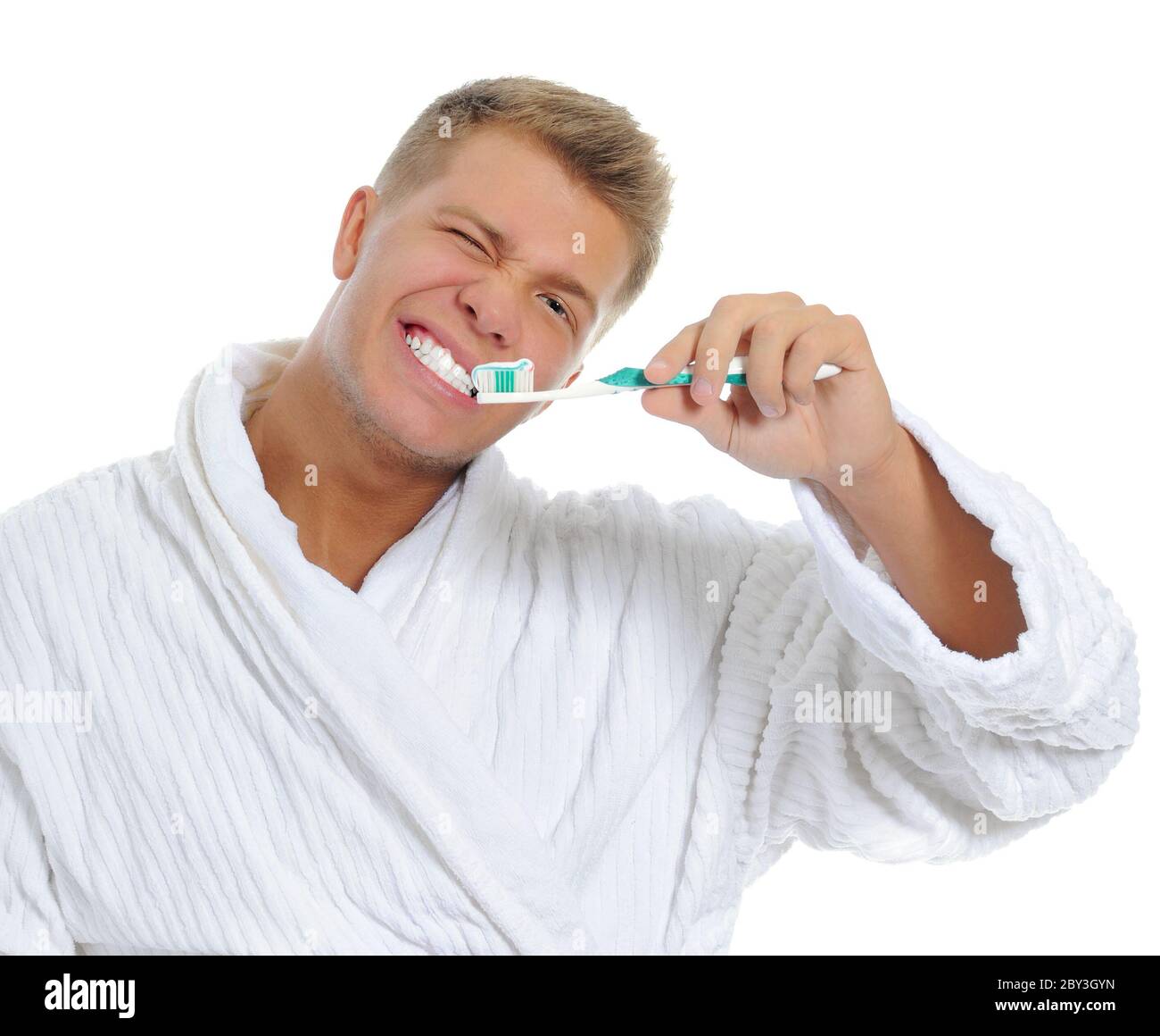 Man brushing his teeth Stock Photo - Alamy