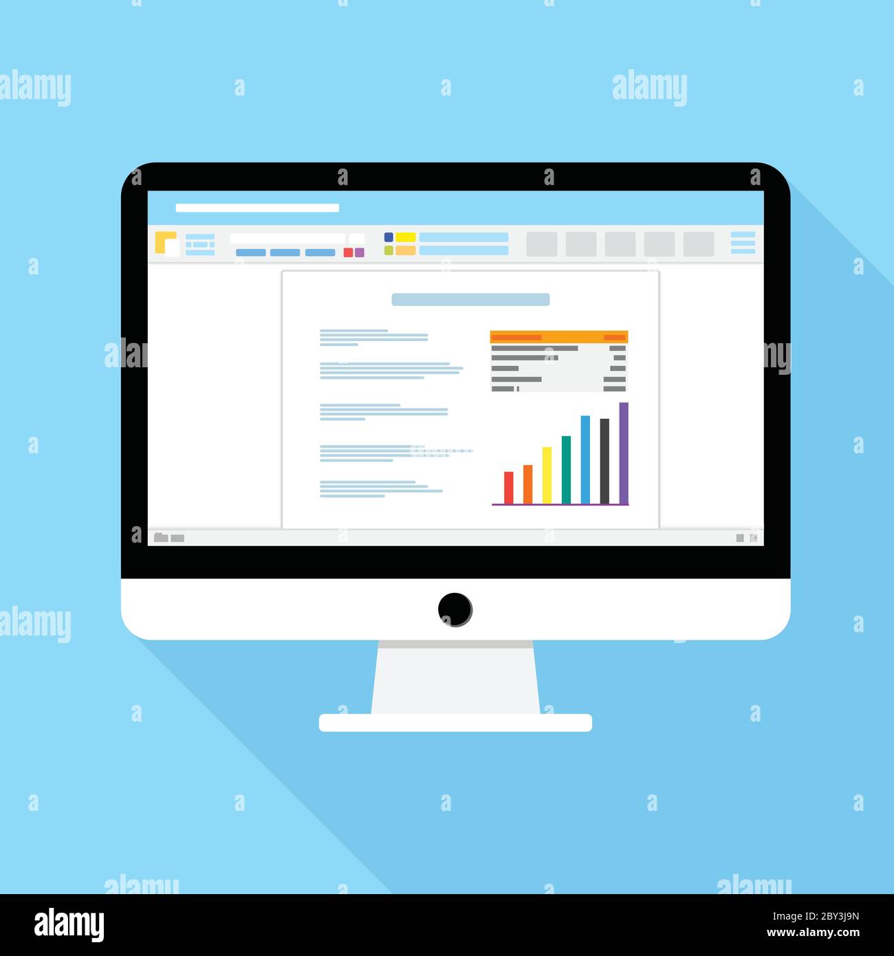 desktop document icon. text editor on computer screen vector ...