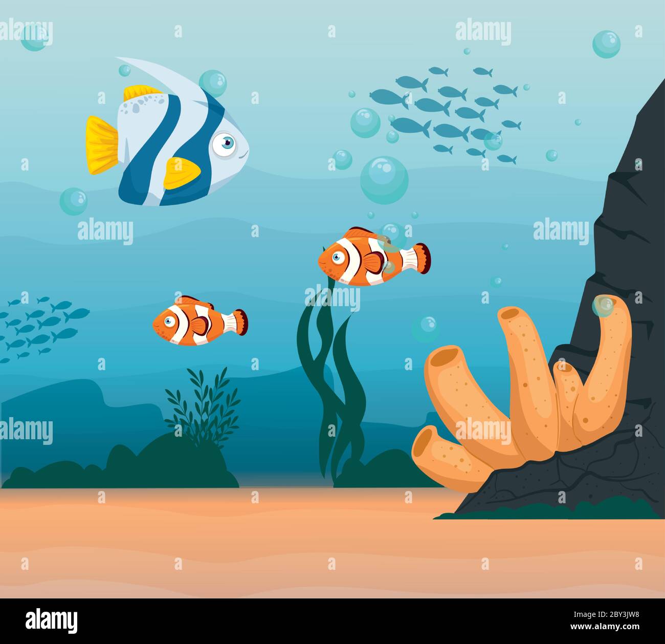 Marine animals in natural habitat Stock Vector Images - Alamy