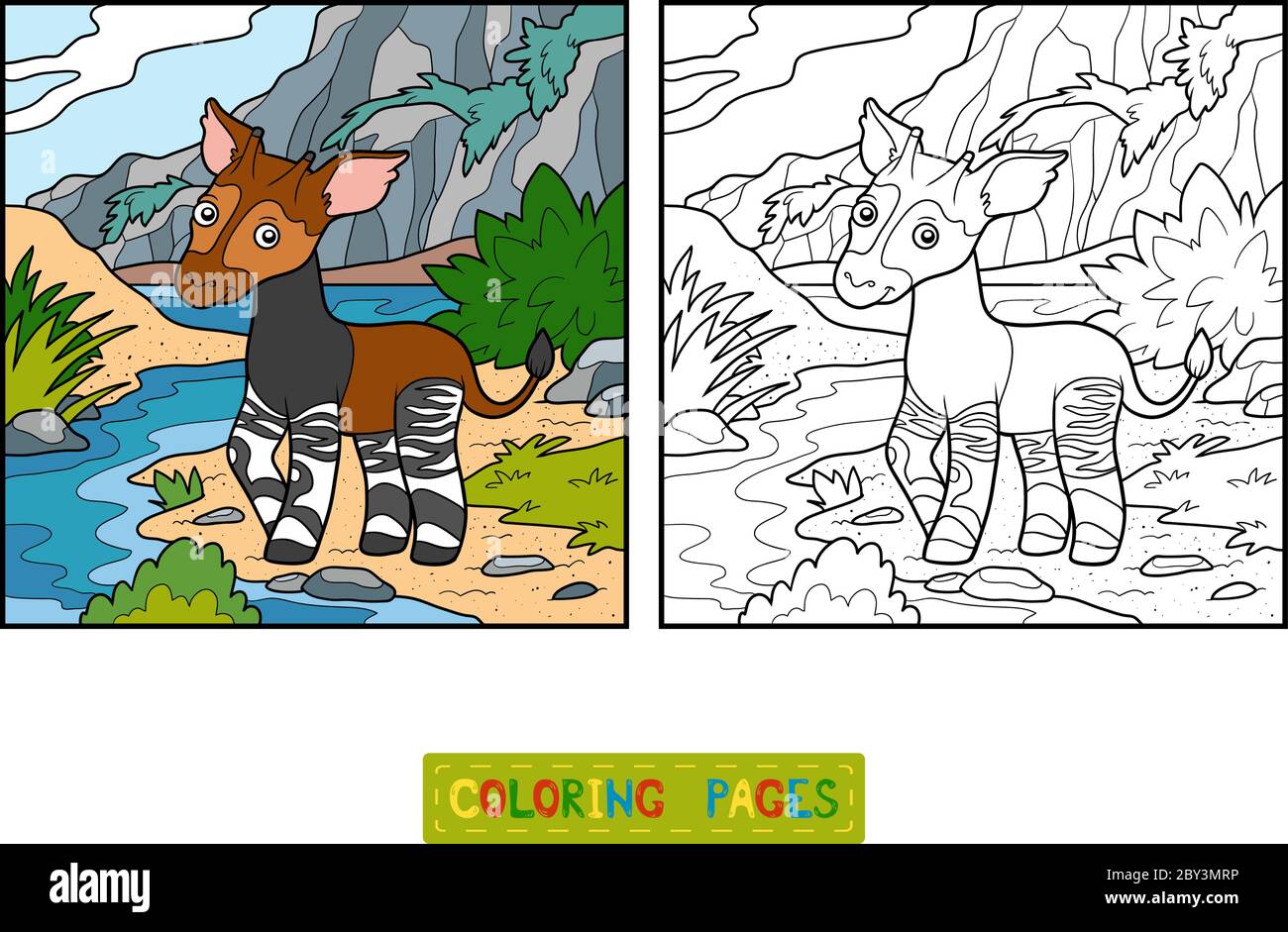 Okapi Coloring Pages