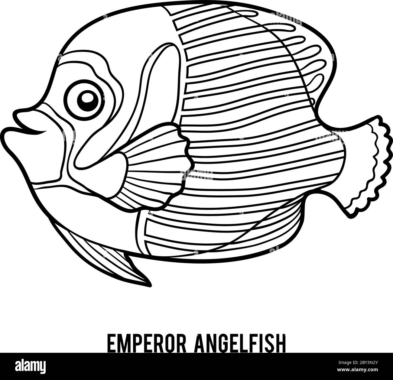 Coloring book for children, Emperor angelfish Stock Vector Image & Art ...