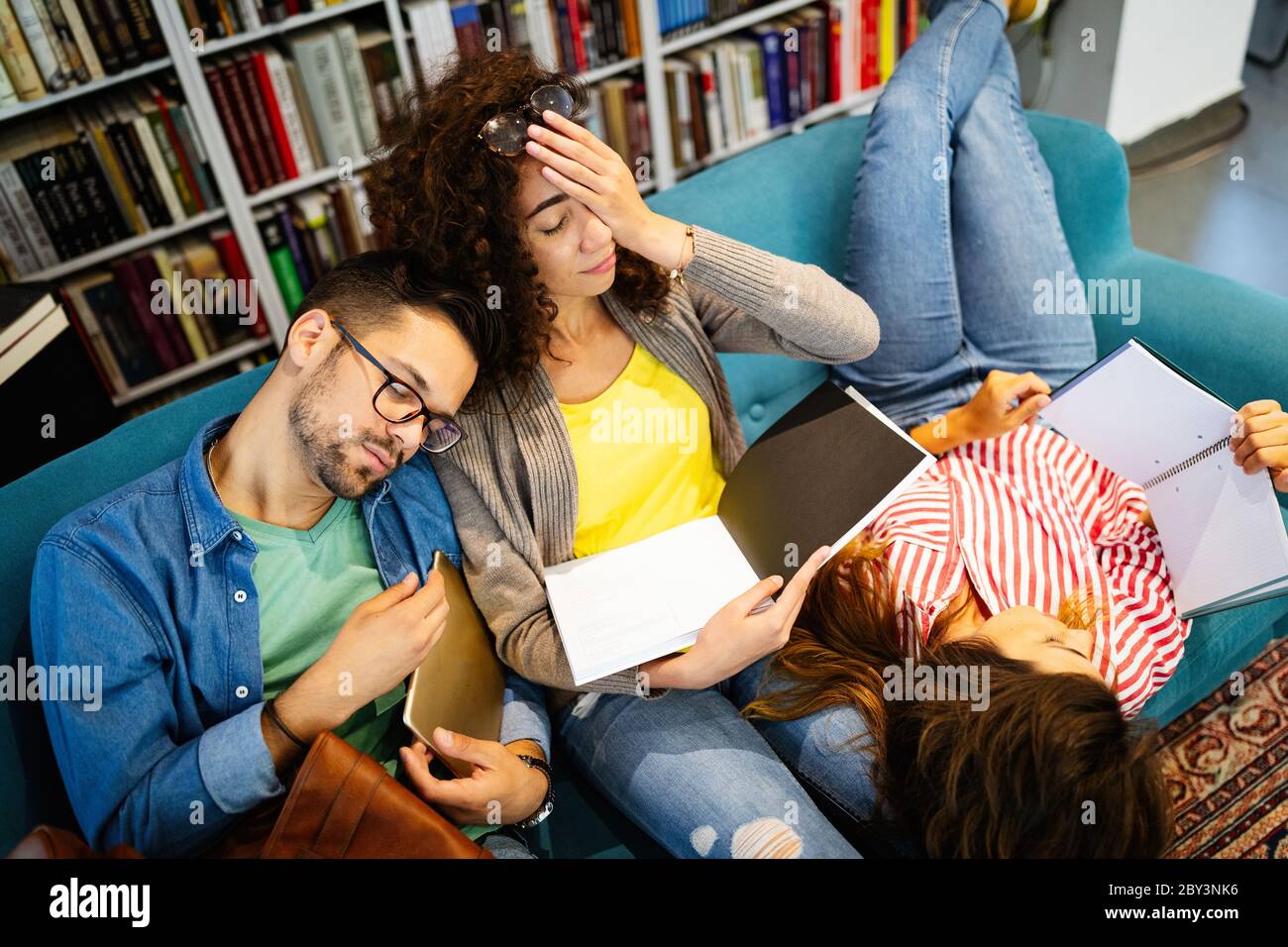 Teen sleeping in exam hi-res stock photography and images - Alamy
