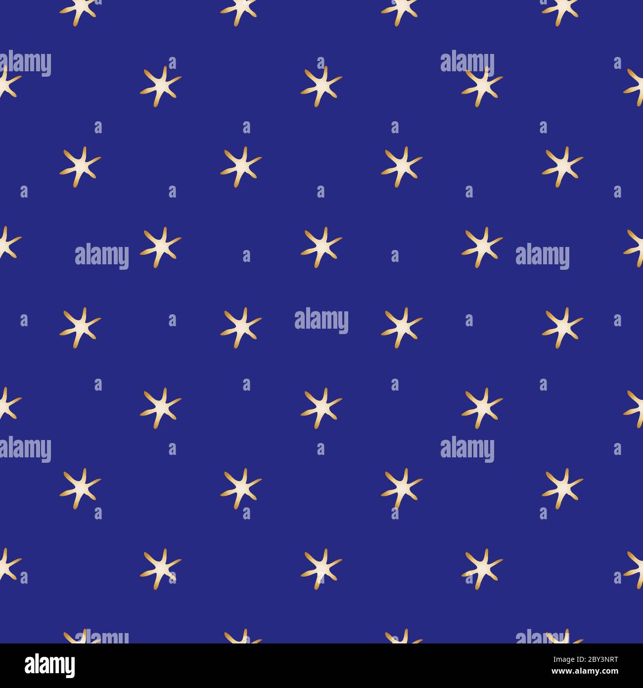 Stars in space vector seamless pattern background. Golden hand drawn ...