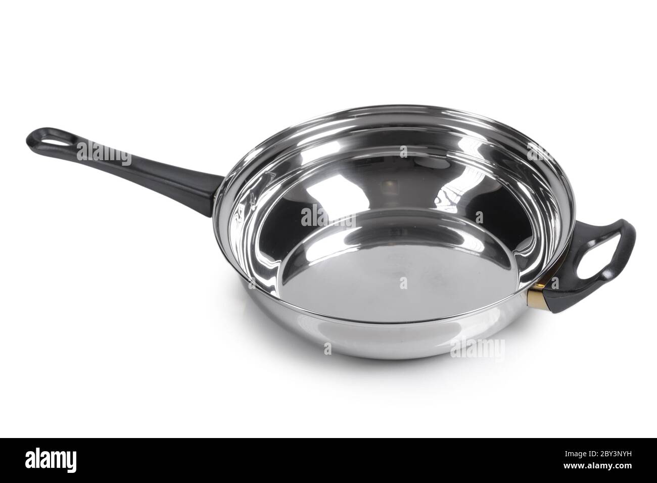 Metallic frying pan isolated Stock Photo - Alamy
