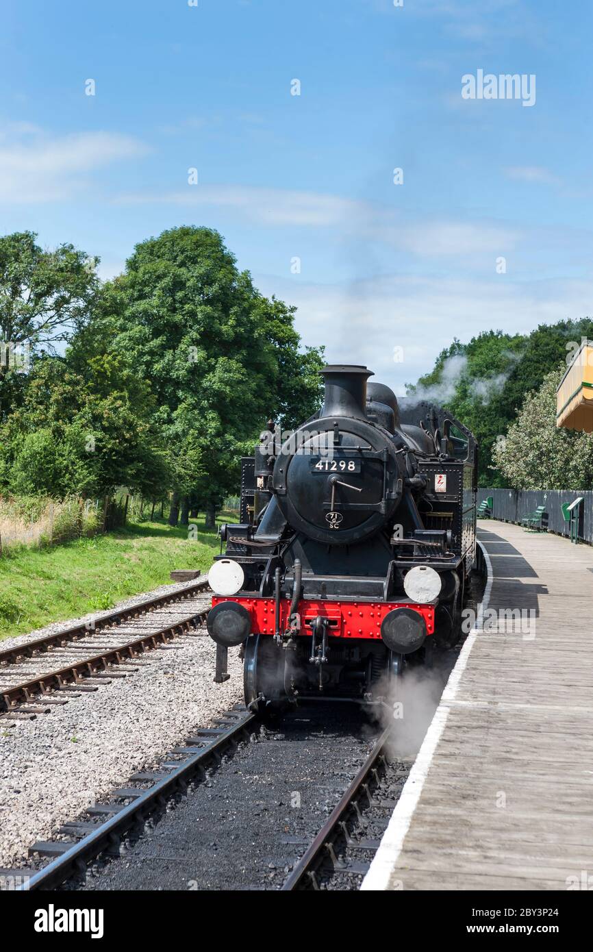 Steam locomotive Ivatt Class 2 2-6-2T NO.41298 ready to haul a train ...
