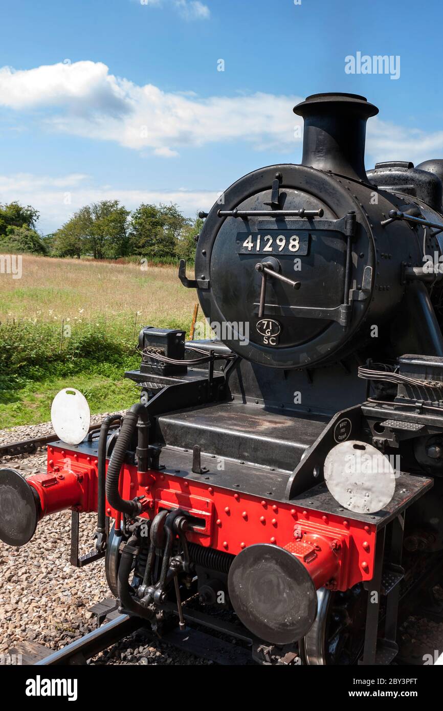 Steam locomotive Ivatt Class 2 2-6-2T NO.41298 ready to haul a train ...
