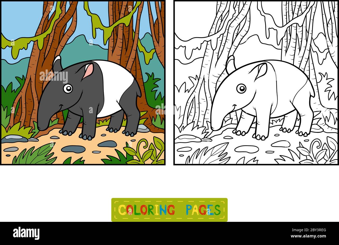 Tapir Coloring Pages For Kids