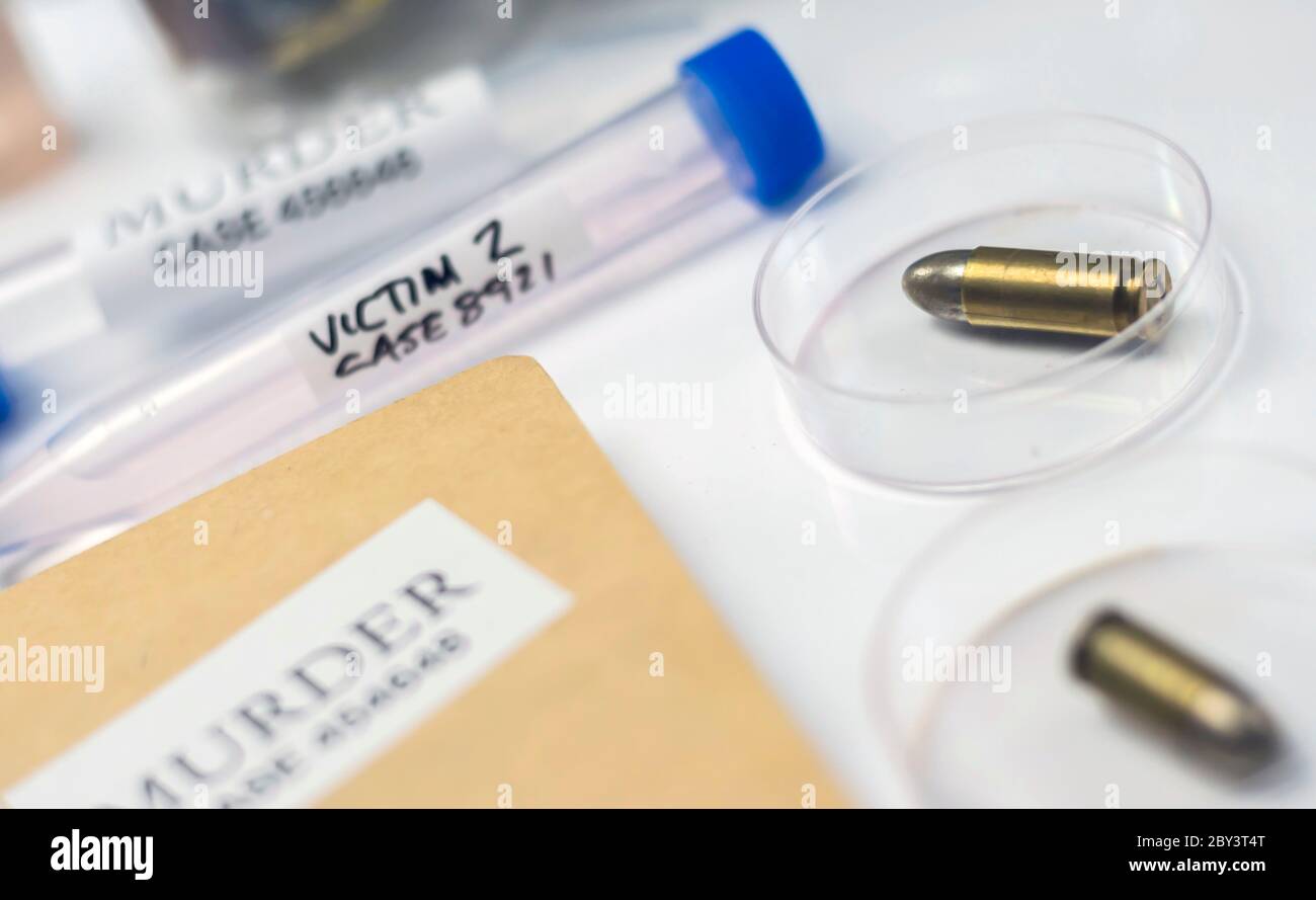 bullet in ballistic Laboratory, conceptual image Stock Photo - Alamy
