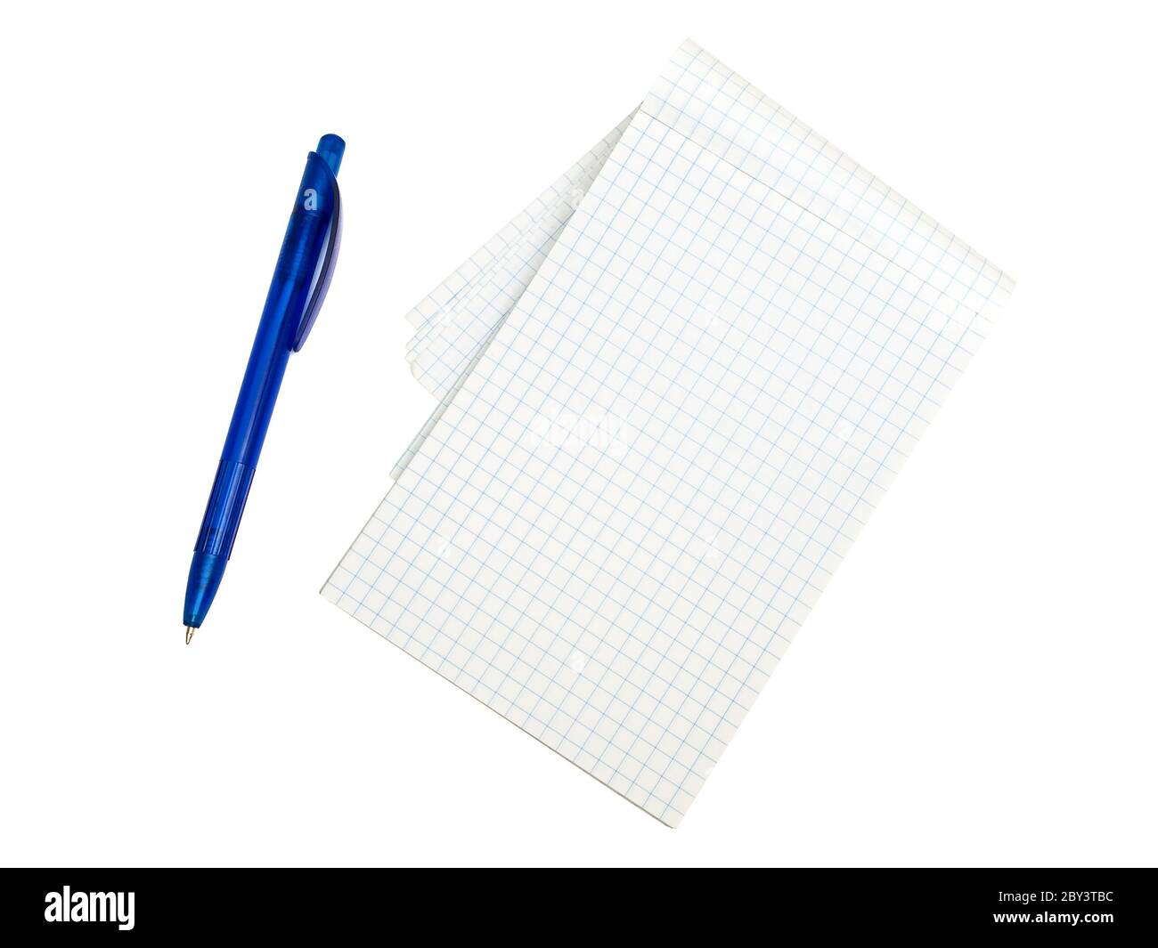 notepad and blue pen Stock Photo - Alamy