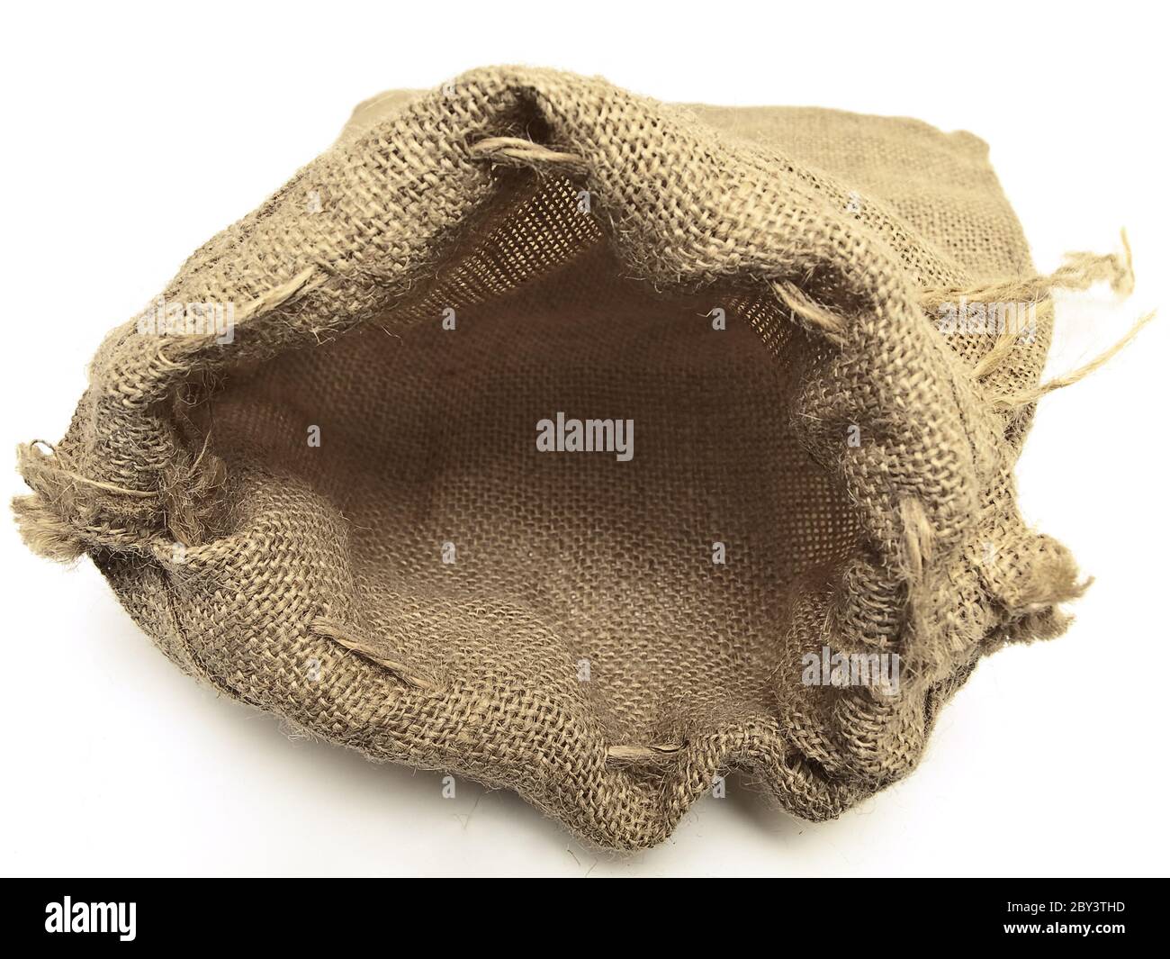 open beige linen sack Stock Photo - Alamy