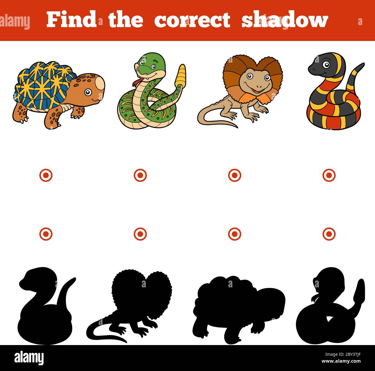 Find the correct shadow, education game for children. Vector set of ...