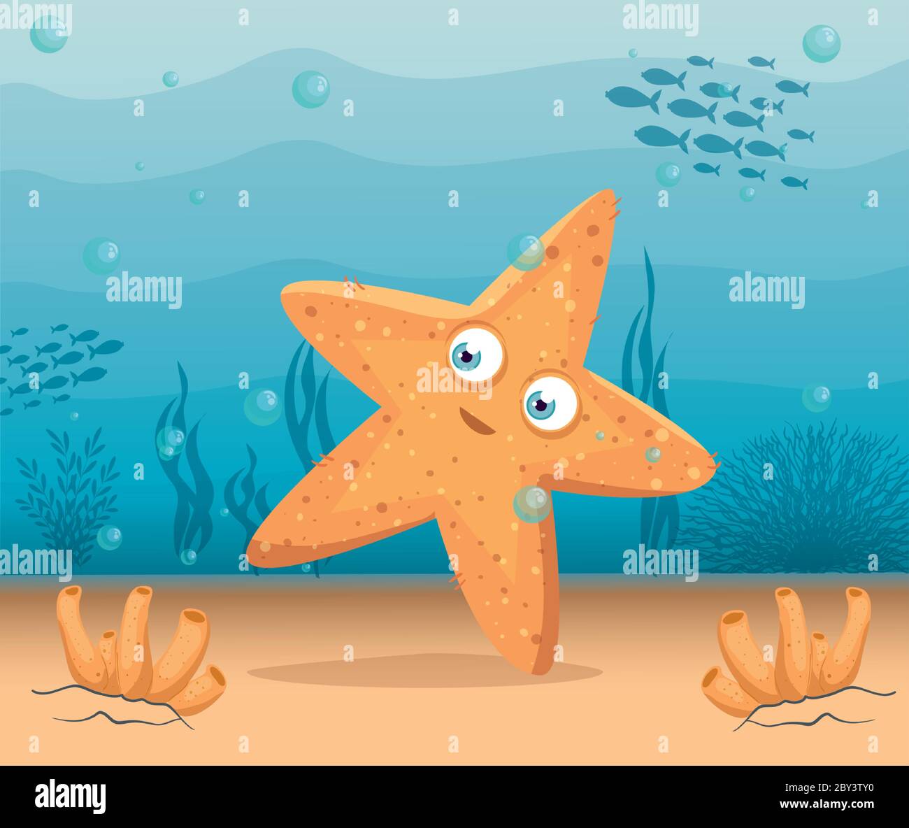 cute starfish animal marine in ocean, seaworld dweller, cute underwater ...
