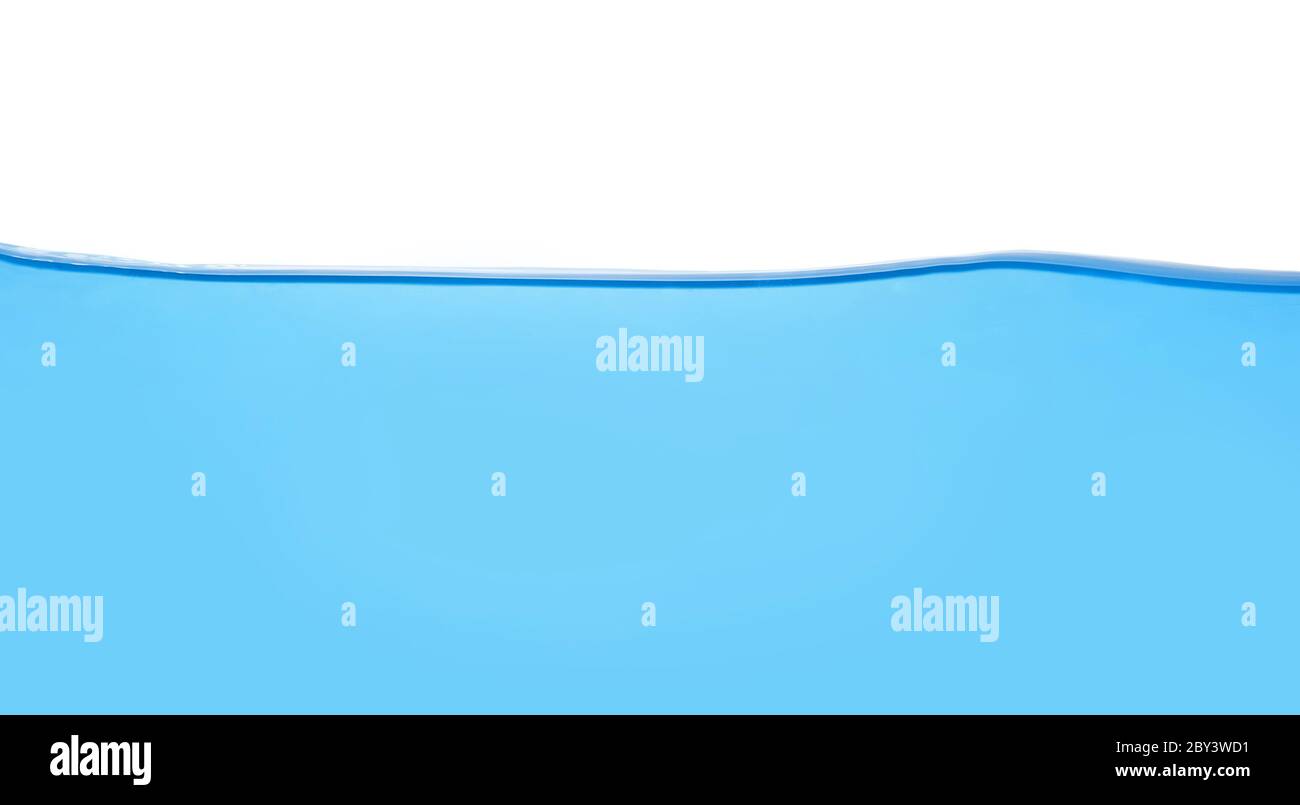 Calm water level in aquarium isolated on white Stock Photo - Alamy