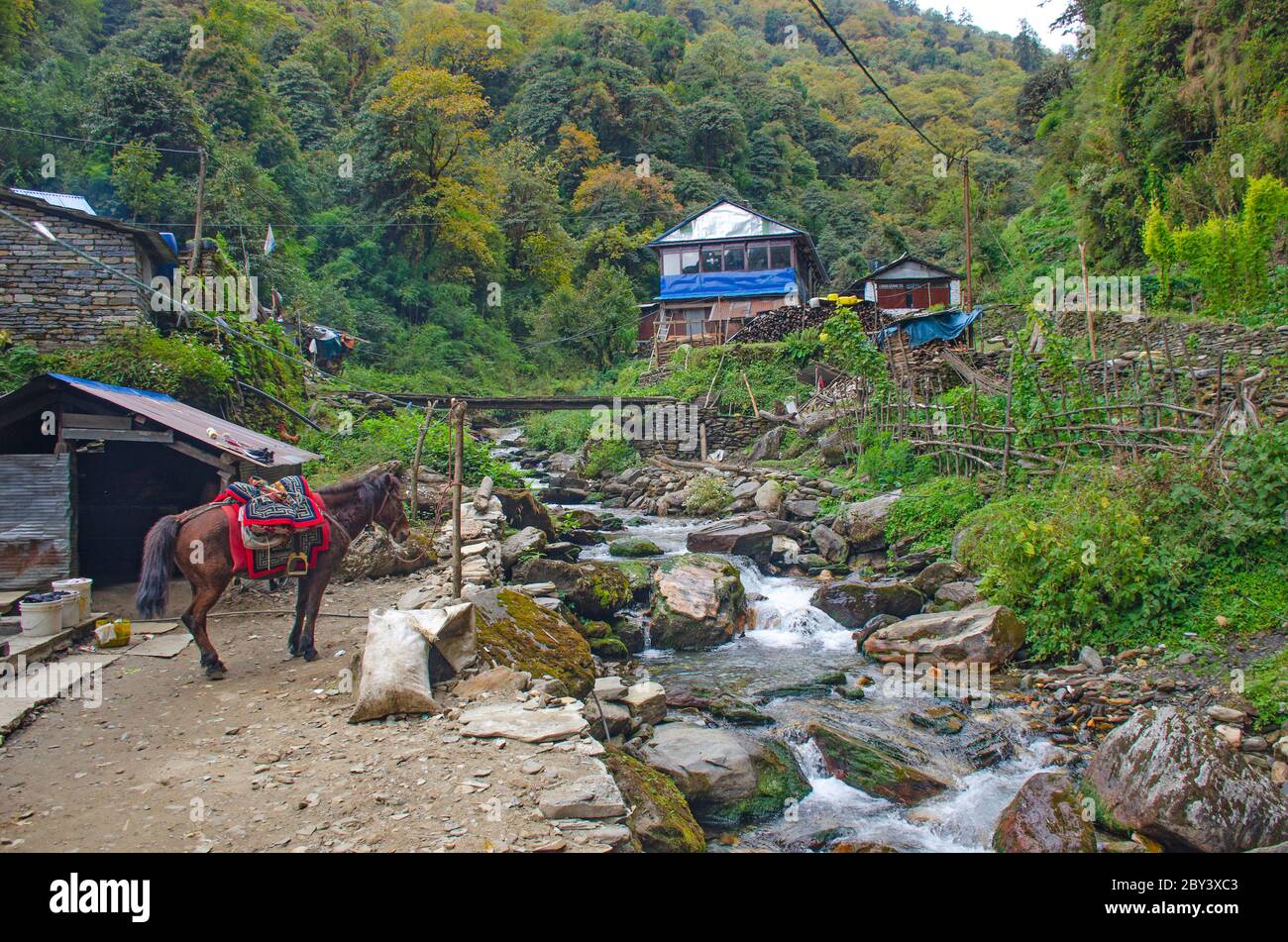 Place of rest in Himalayas mountains Stock Photo - Alamy