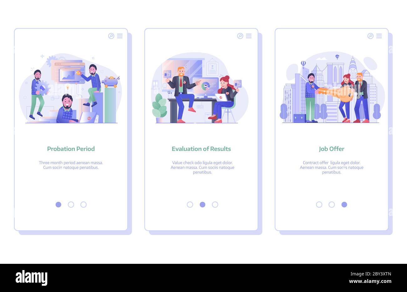 Job Search and Recruitment Process UI Screens Stock Vector Image & Art ...