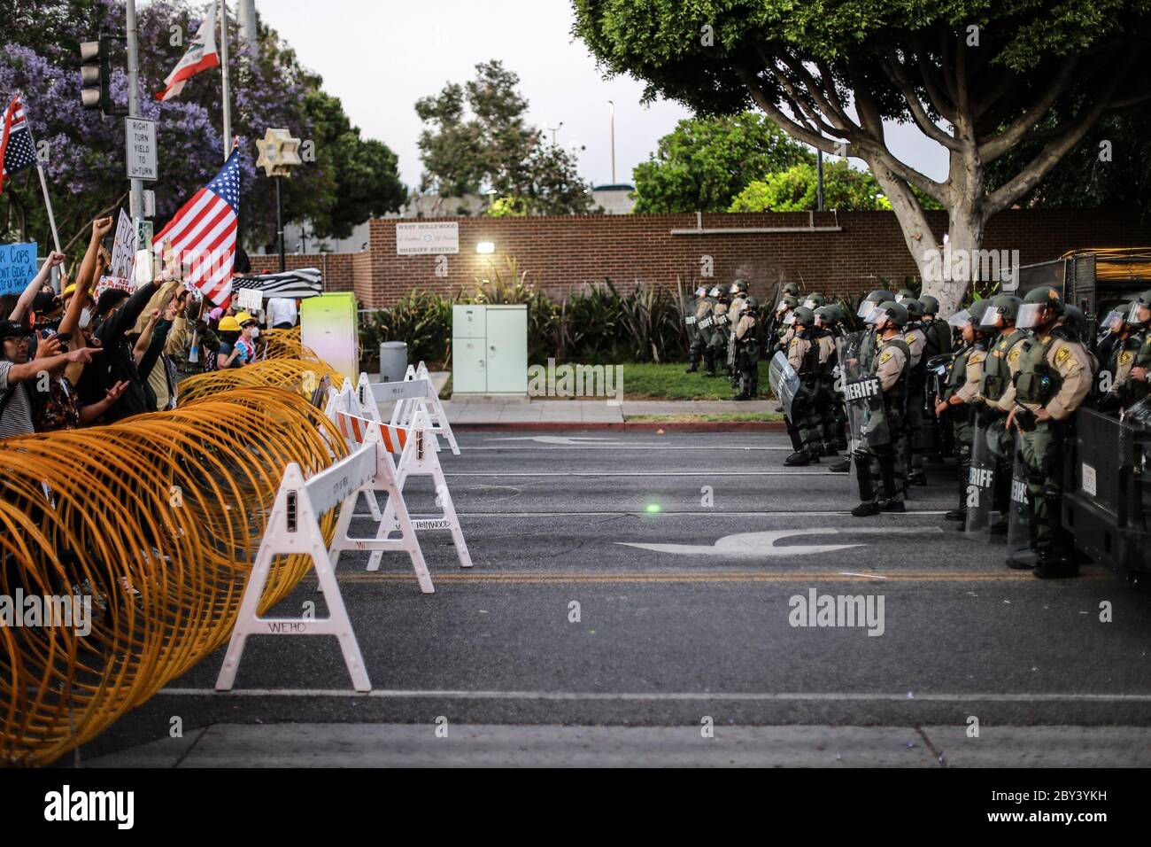 Los Angeles, United States. 07th June, 2020. Protesters and police ...