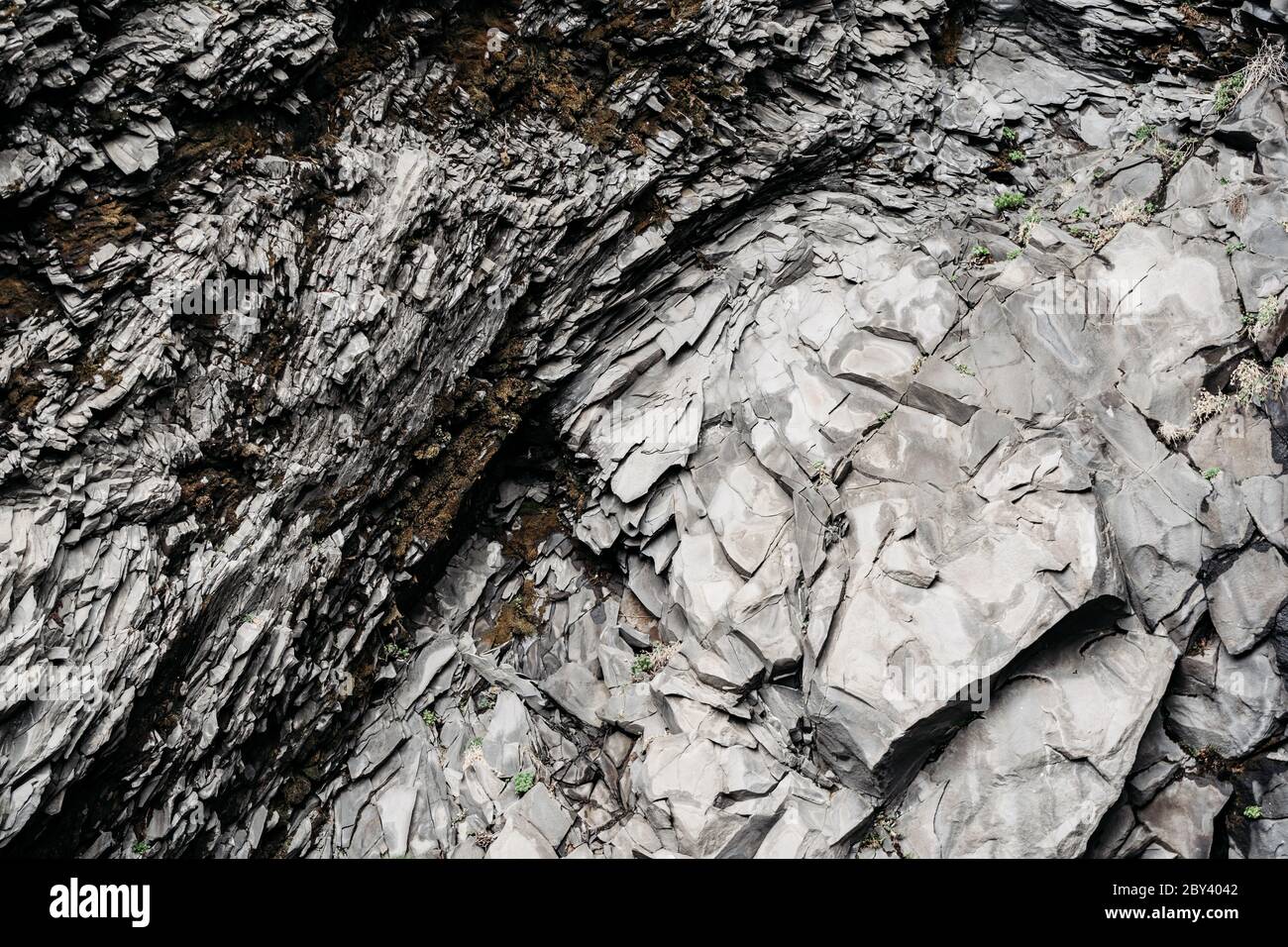 Closeup of texture of basalt stones on the beach of Vik, Iceland Stock ...