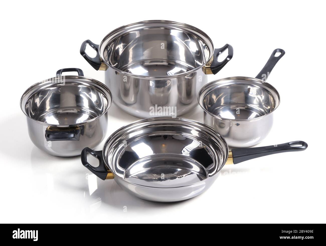 Set of metallic pan Stock Photo - Alamy