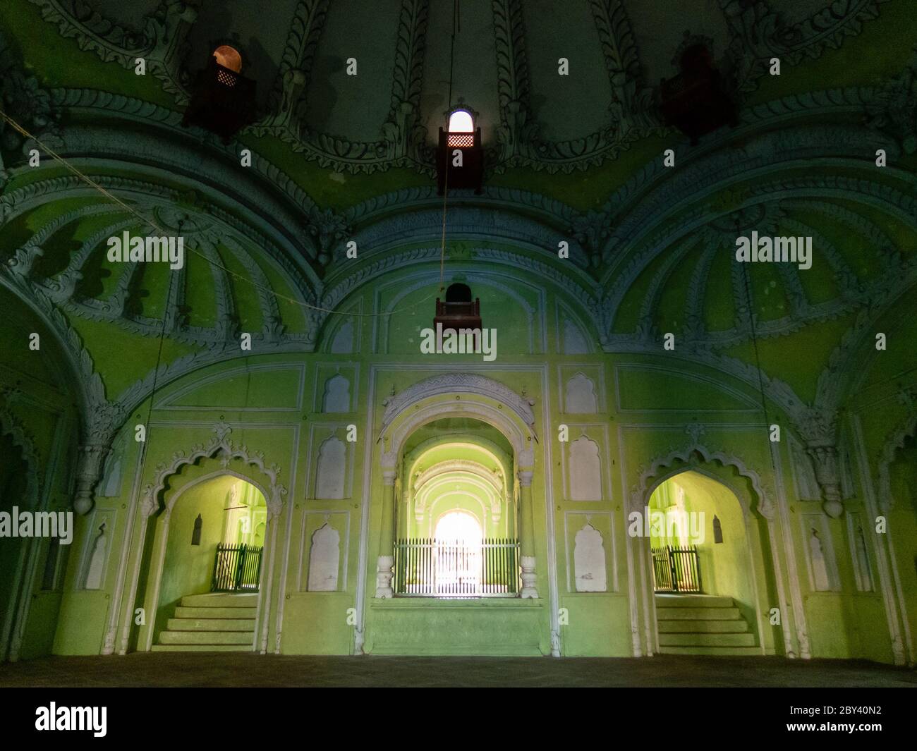 Lucknow, Uttar Pradesh, India - February 2015: The bright green ...