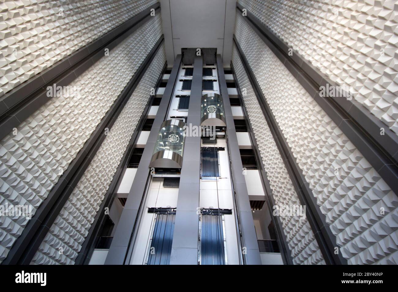 Inside a modern elevator shaft Stock Photo - Alamy