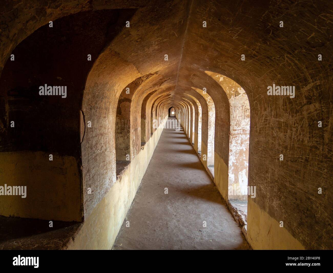 Lucknow, Uttar Pradesh, India - February 2015: The arched interiors of ...