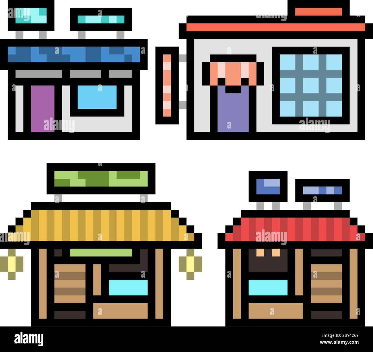 vector pixel art building isolated Stock Vector Image & Art - Alamy