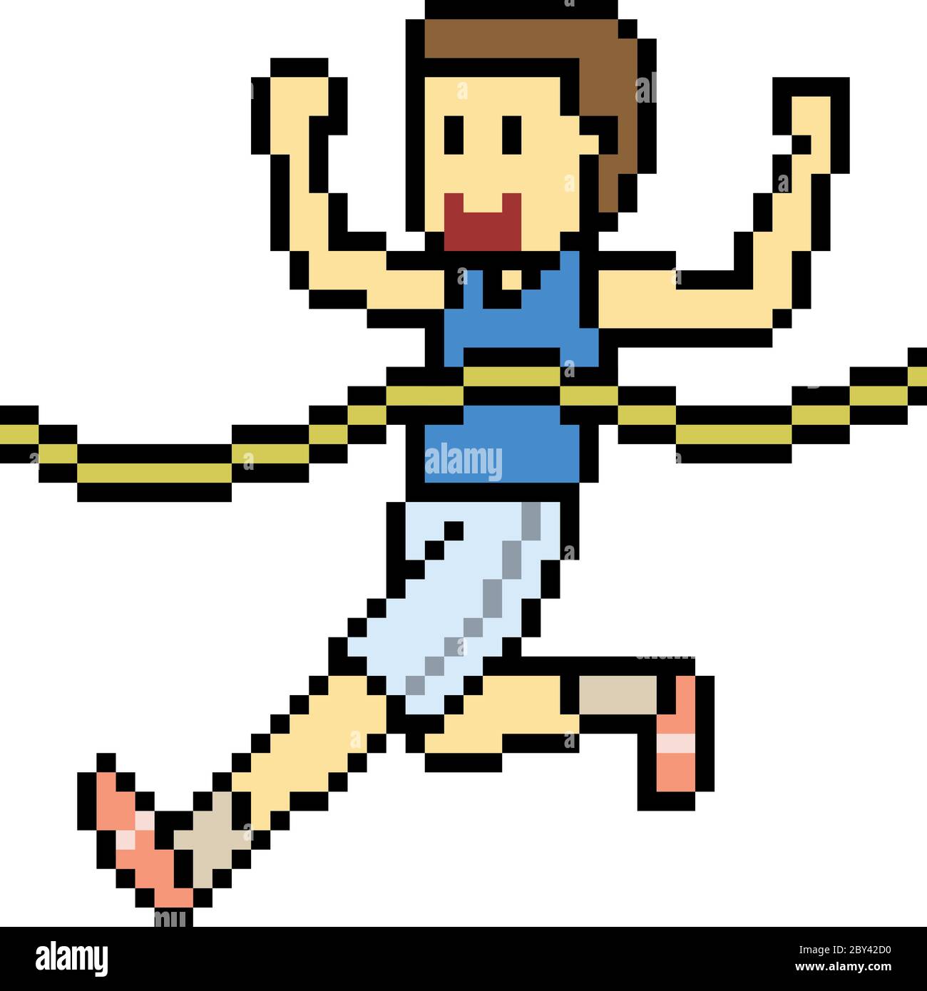 Boy running finish line Stock Vector Images - Alamy