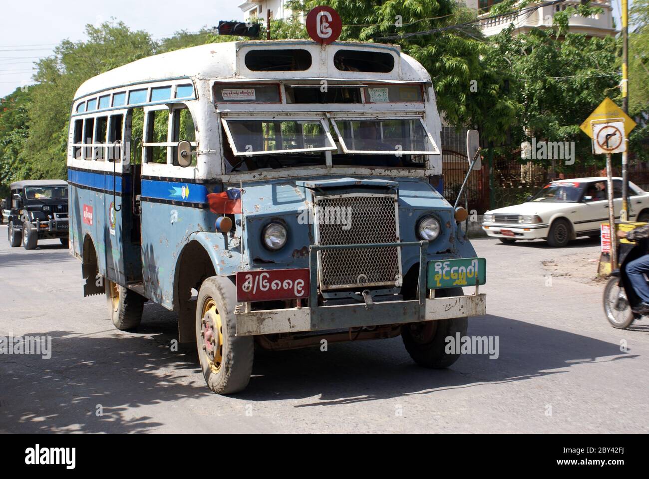 Bus on the street Stock Photo - Alamy