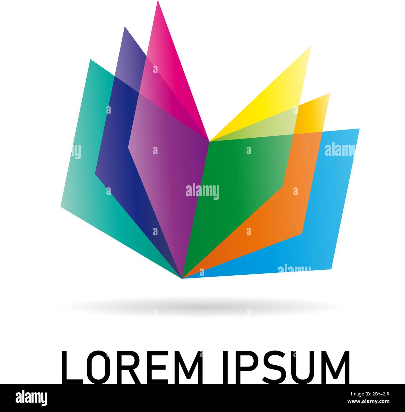 Vector logo, book and butterfly. Concept of environmental literature ...