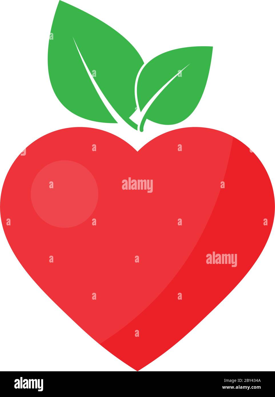 heart icon with leaf icon vector Stock Vector Image & Art - Alamy
