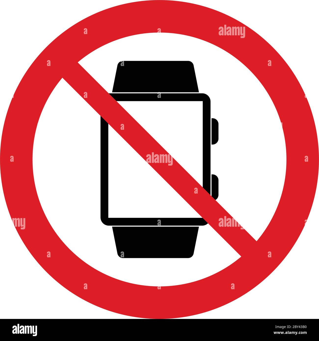 No watch vector. Not allow no smart watch. The red circle prohibiting ...