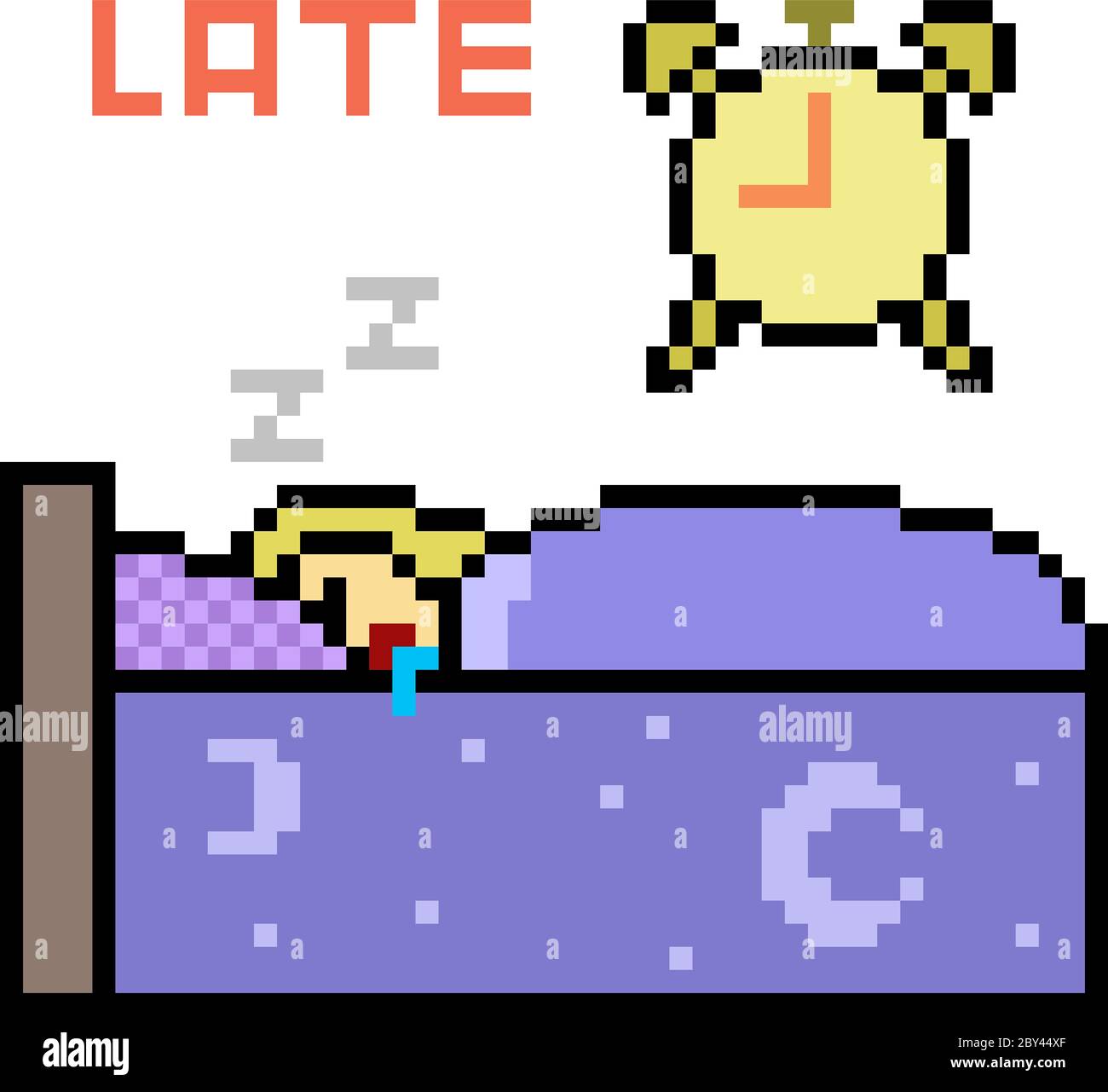 vector pixel art sleep late isolated Stock Vector Image & Art - Alamy